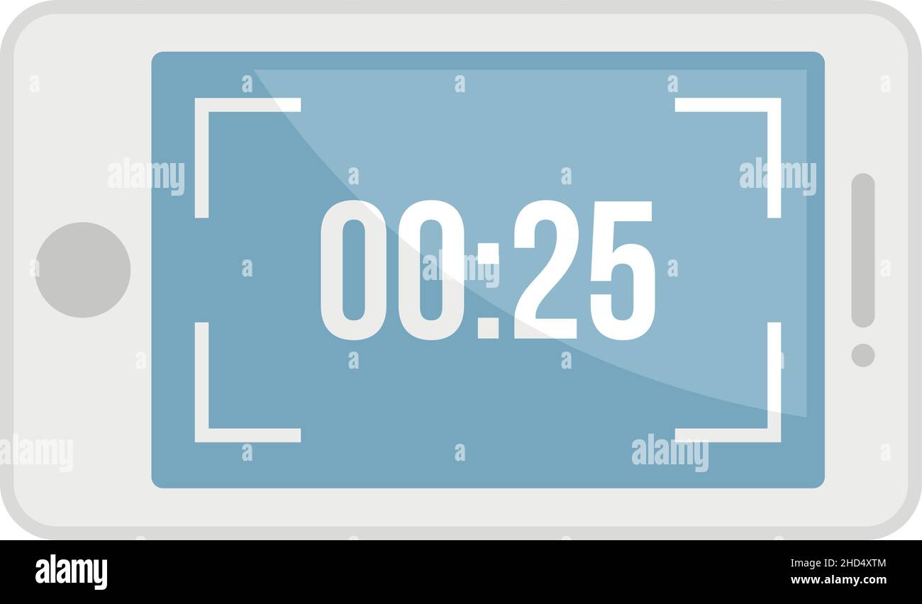 Time screen recording icon. Flat illustration of time screen recording ...