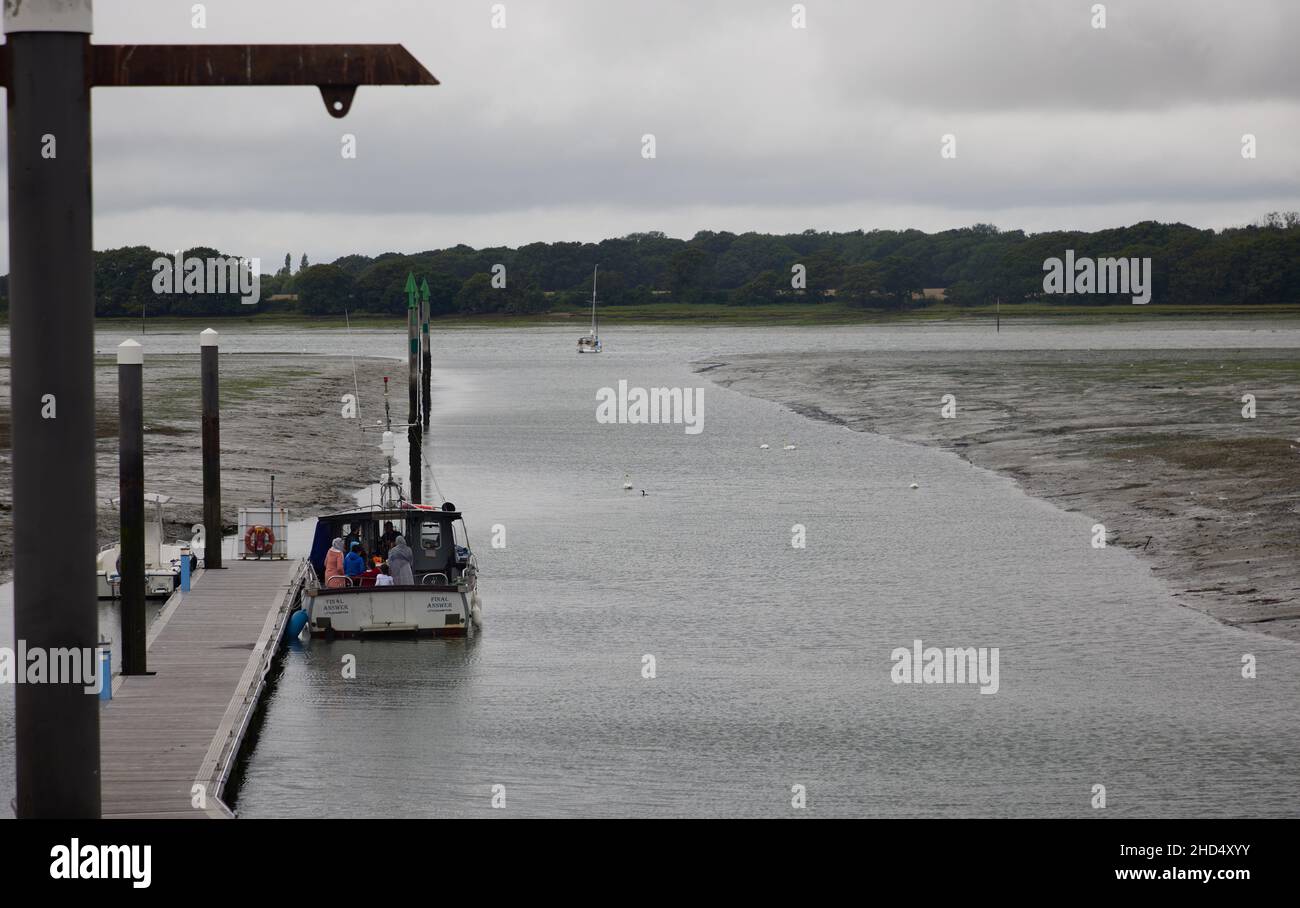 Water channel at low tide in Chichester Harbour for boats to navigate ...