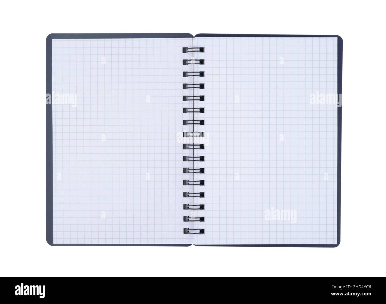 Blue Blank Opened Notepad Isolated On White. Front View Stock Photo - Alamy