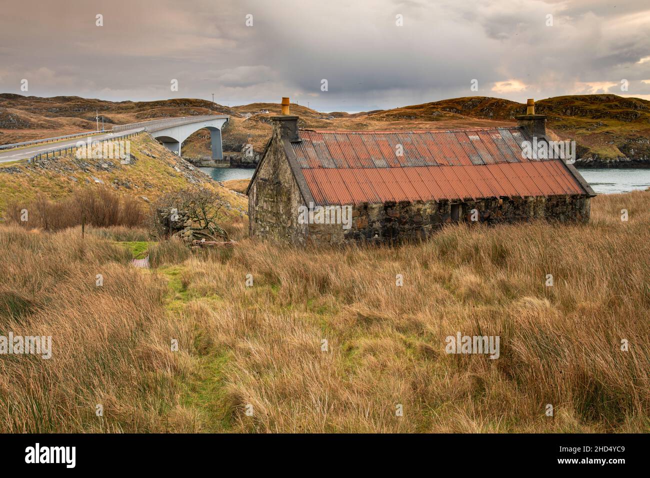 The Scalpay Bridge, or Drochaid Scalpaigh, between the Isles of Harris ...