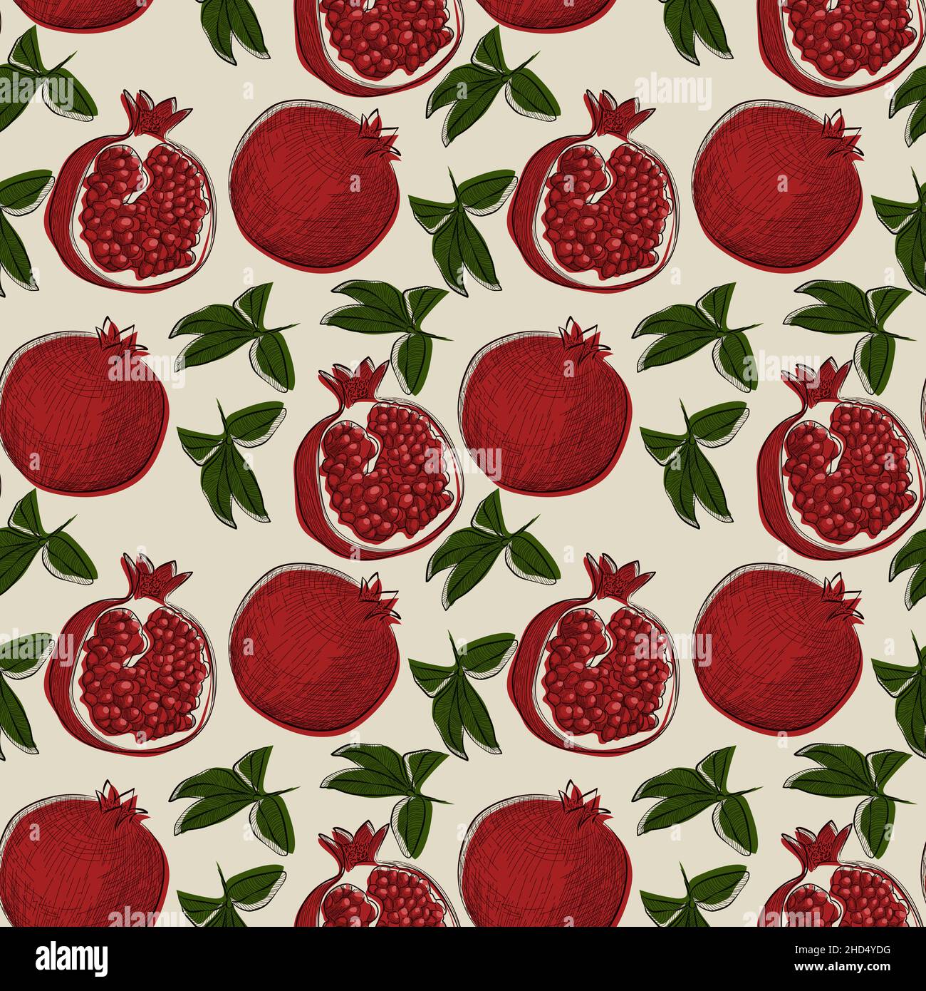Repeating pomegranate pattern Stock Vector Images - Alamy