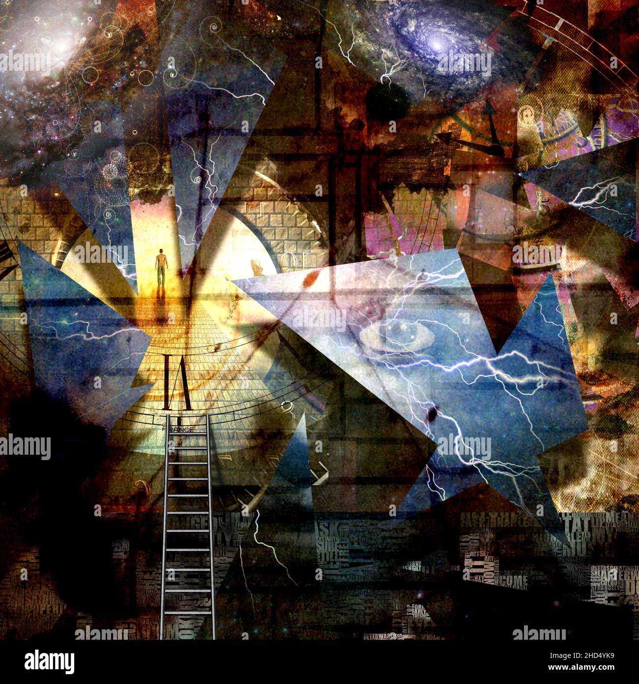 Surreal art. Shards of reality. 3D rendering Stock Photo - Alamy