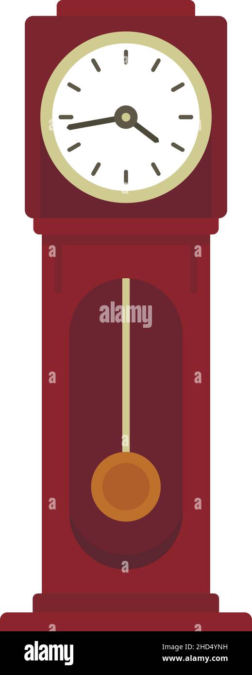 Pendulum clock icon. Flat illustration of pendulum clock vector icon ...