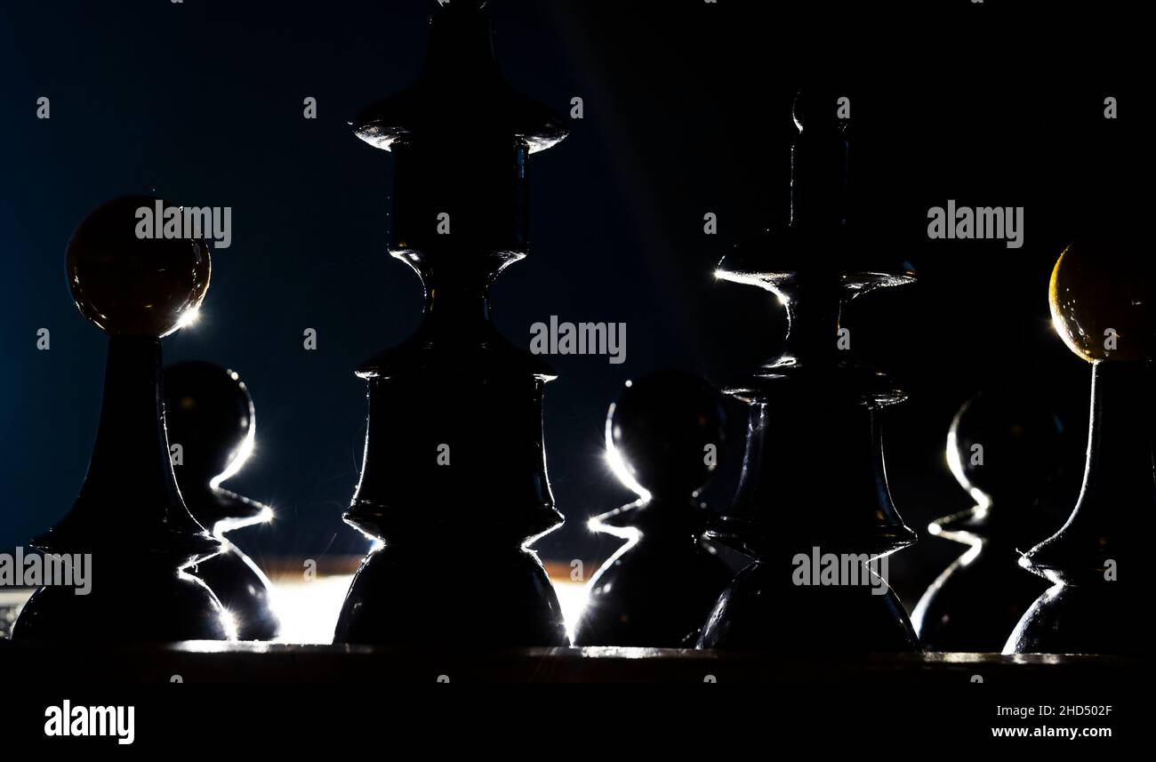 Chess dark background hi-res stock photography and images - Alamy