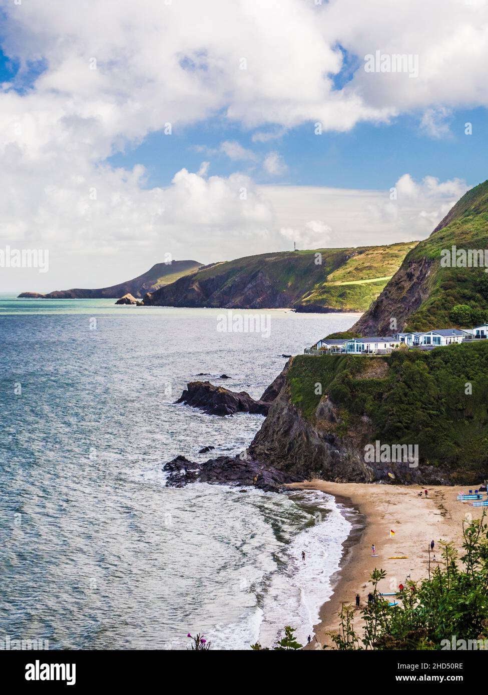 Tresaith beach waterfall hi-res stock photography and images - Alamy