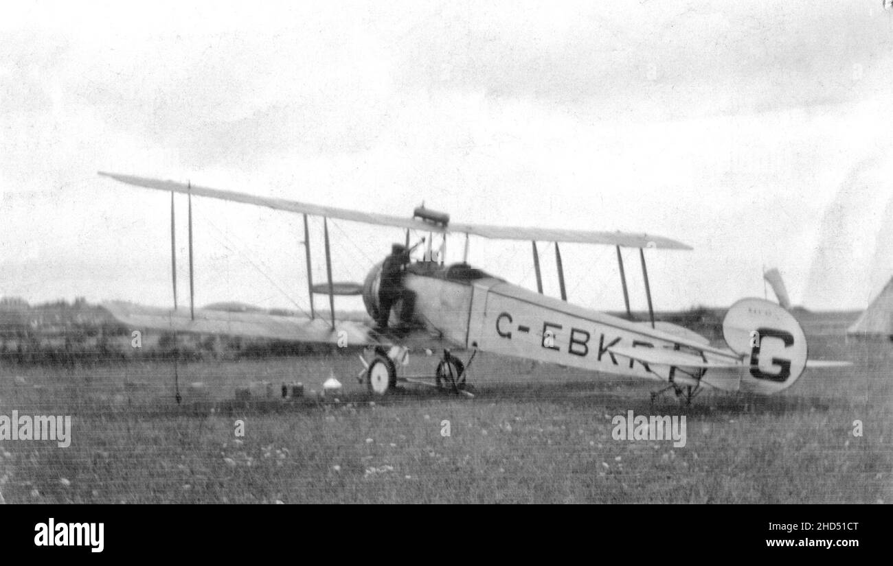 Avro 504K aeroplane around 1935. World War 1 biplane in a civilian role ...