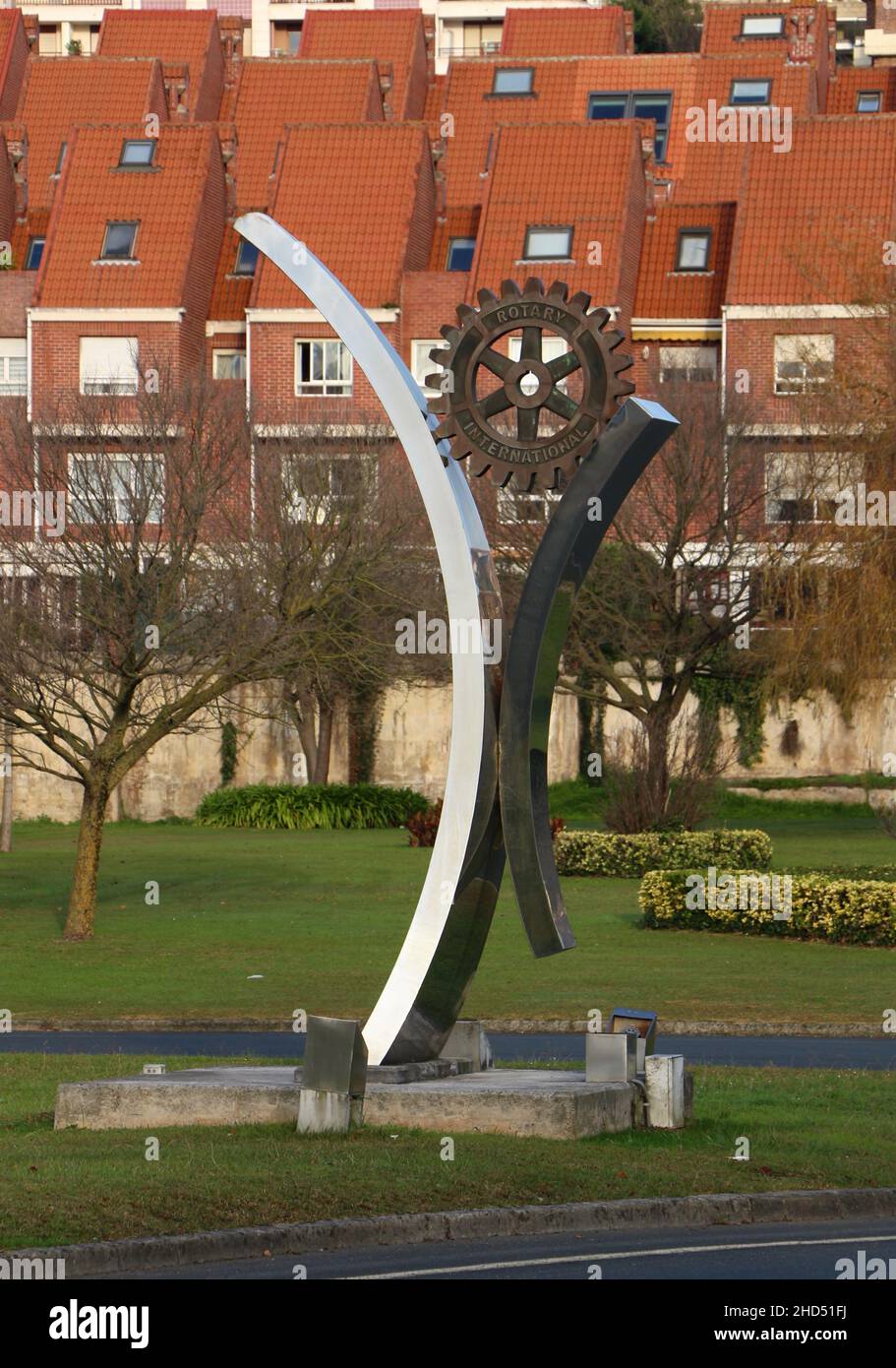 Stainless steel monument erected in 2003 for the Rotary Club at the ...