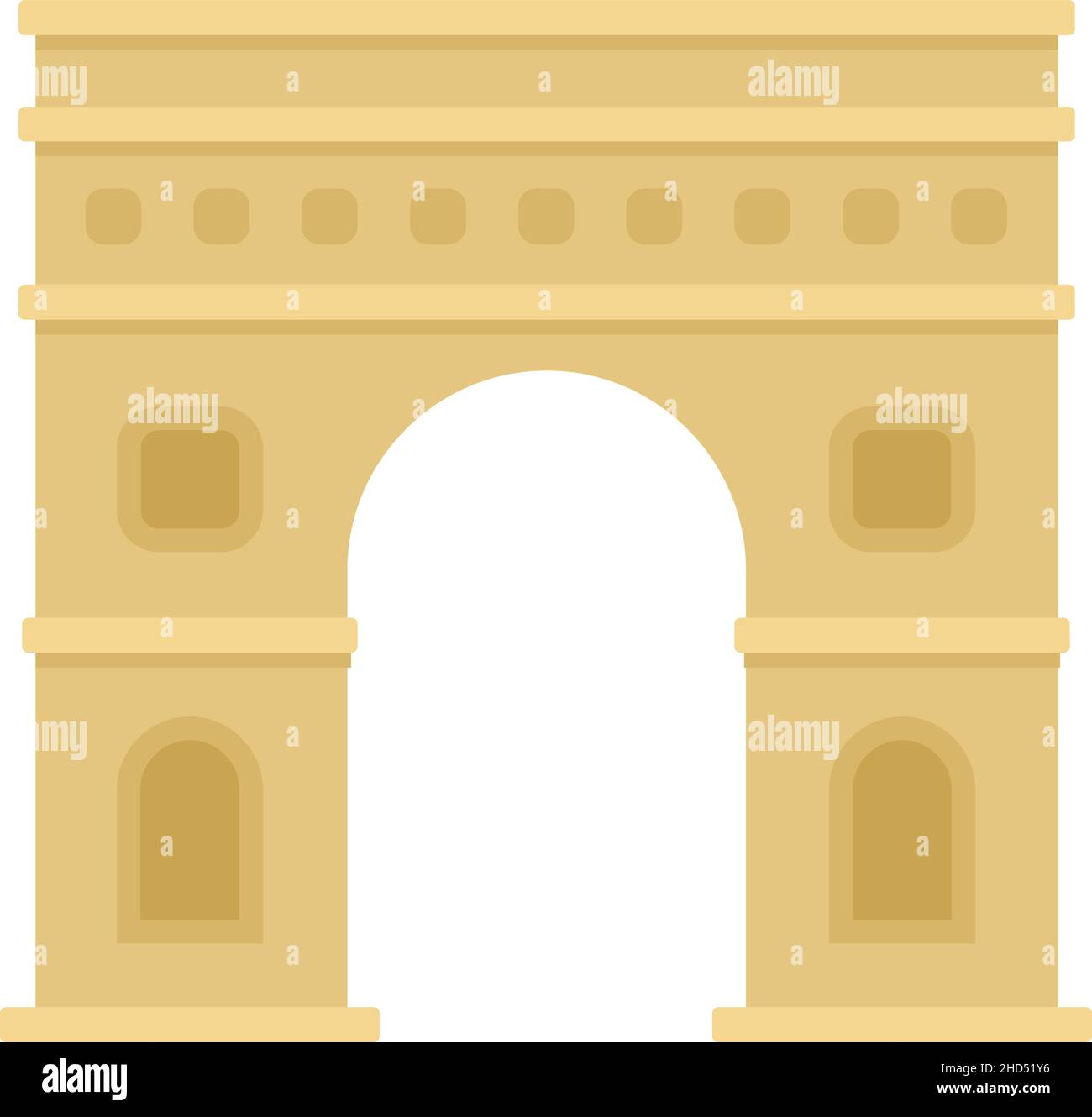 Paris triumphal arch icon. Flat illustration of Paris triumphal arch ...