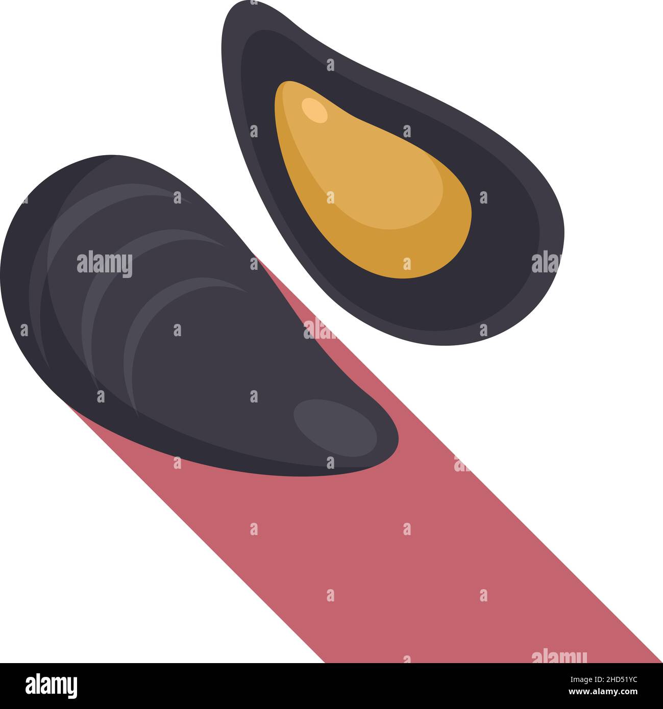 French mussels icon. Flat illustration of french mussels vector icon ...