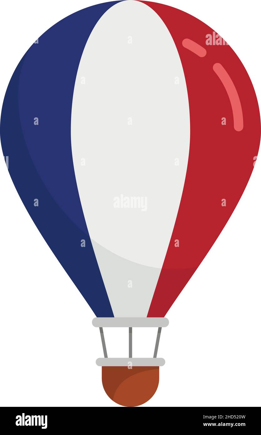 French air balloon icon. Flat illustration of french air balloon vector ...
