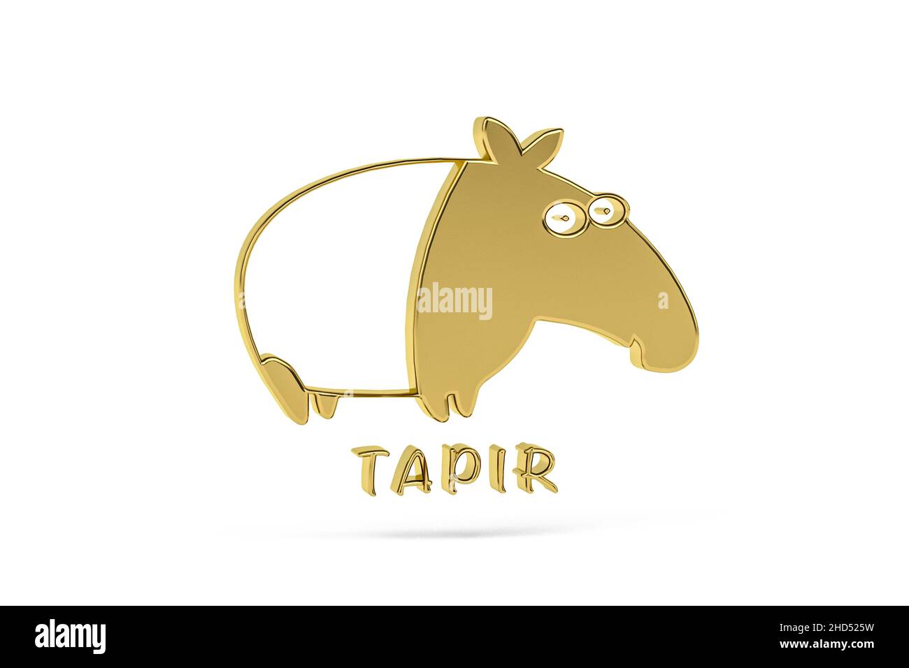 Golden 3d tapir icon isolated on white background - 3d render Stock ...