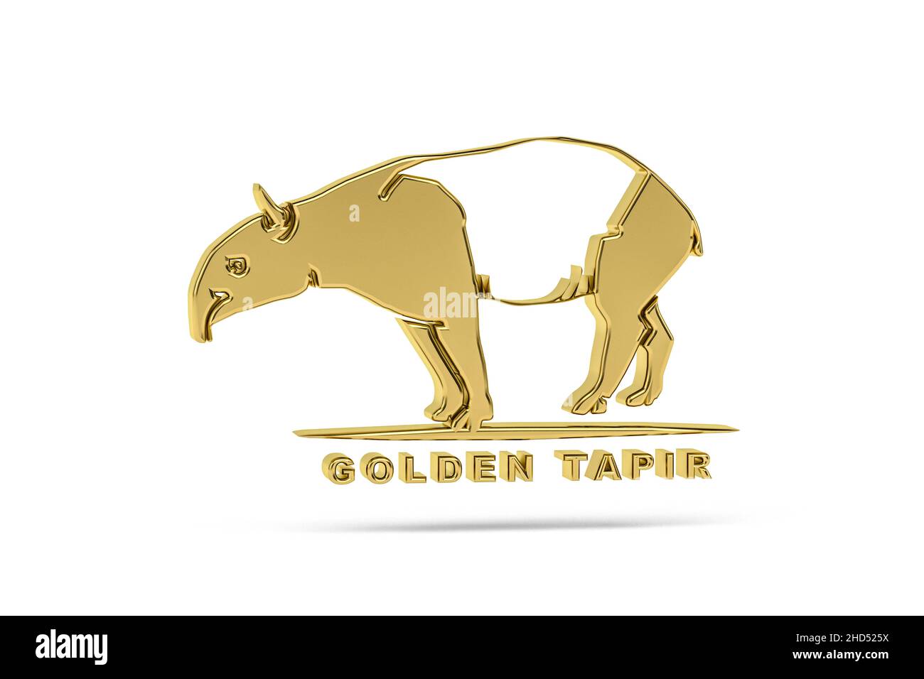 Golden 3d tapir icon isolated on white background - 3d render Stock ...