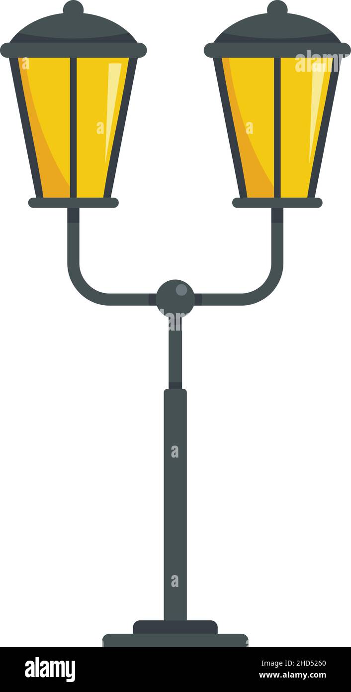 French street light pillar icon. Flat illustration of french street ...