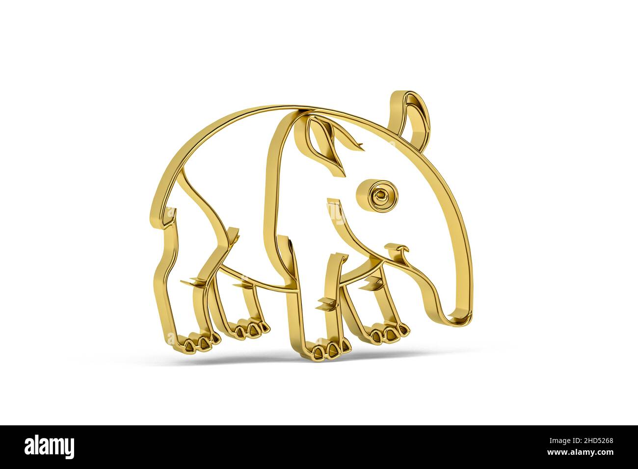 Golden 3d tapir icon isolated on white background - 3d render Stock ...