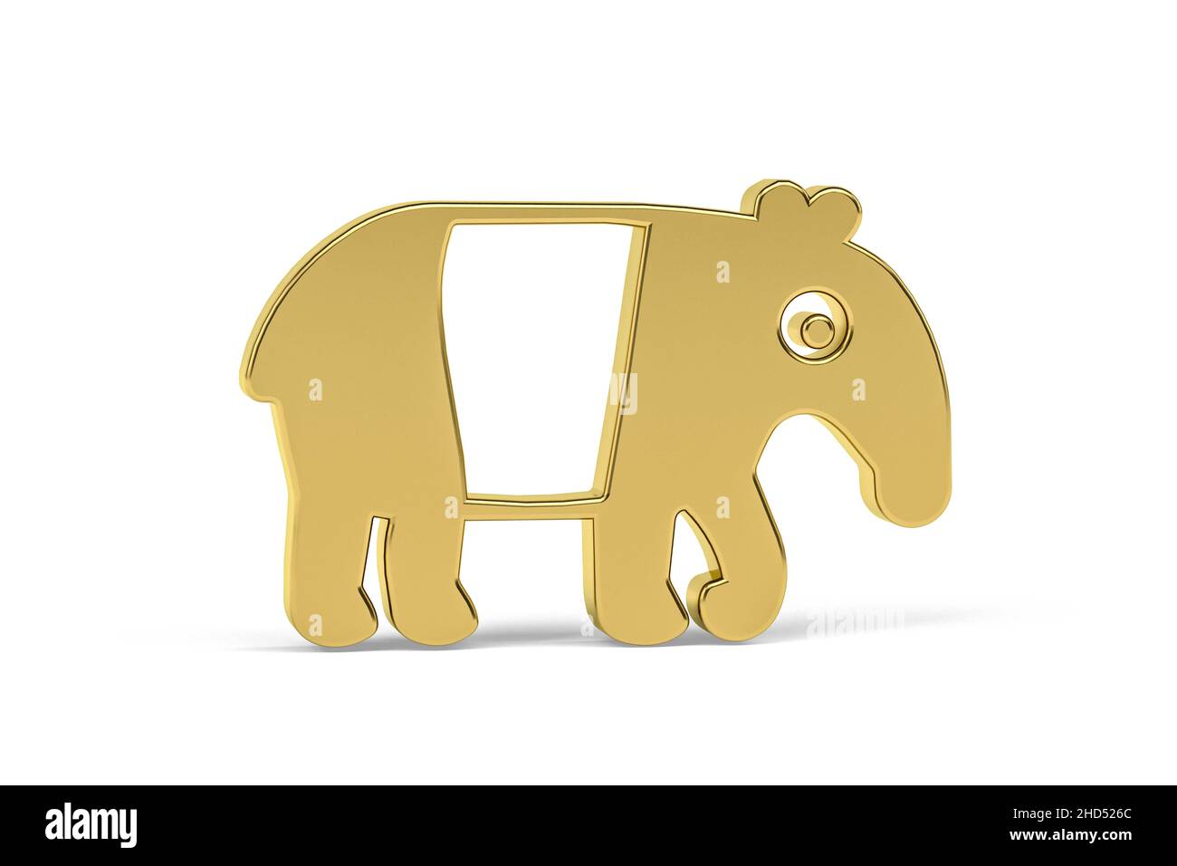 Golden 3d tapir icon isolated on white background - 3d render Stock ...