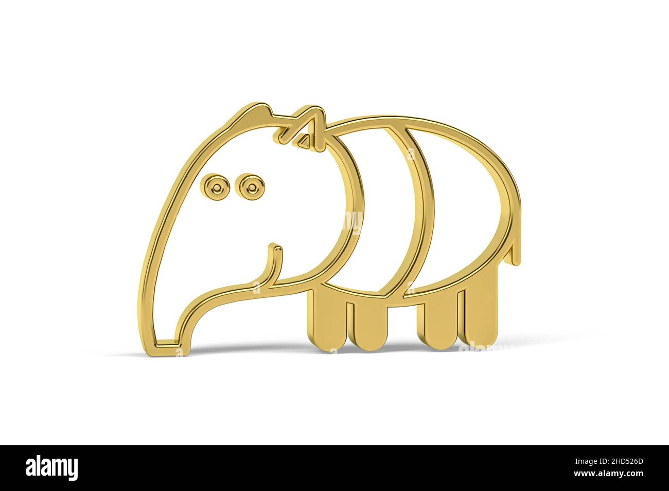 Golden 3d tapir icon isolated on white background - 3d render Stock ...