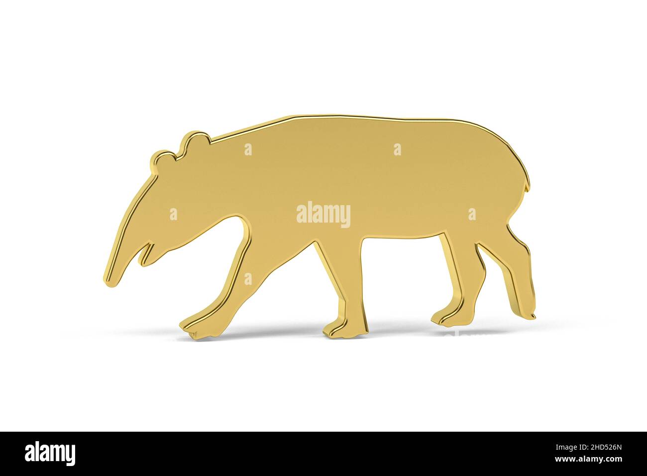 Golden 3d tapir icon isolated on white background - 3d render Stock ...