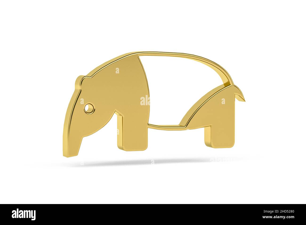 Golden 3d tapir icon isolated on white background - 3d render Stock ...