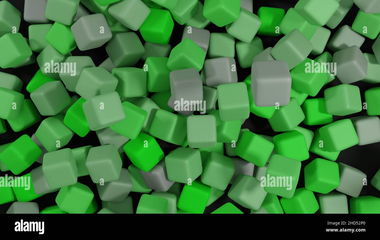Top-view of green plastic safety cubes Stock Photo - Alamy