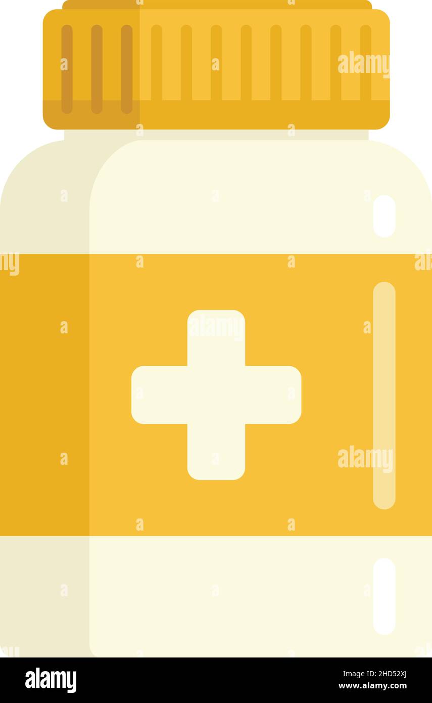 Dose capsule jar icon. Flat illustration of dose capsule jar vector ...