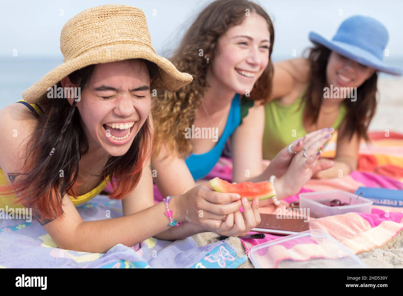 Both laughing candid moment hi-res stock photography and images - Alamy