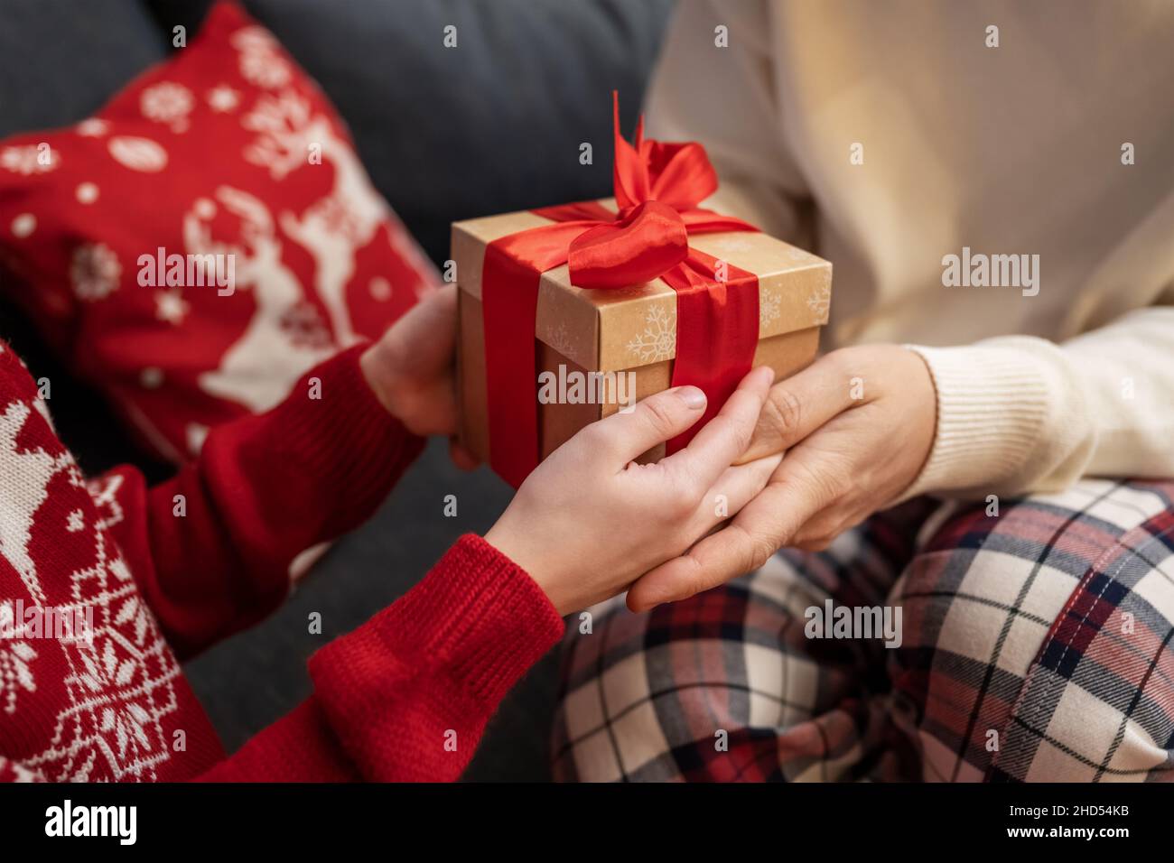 child giving a christmas present to his father Stock Photo - Alamy
