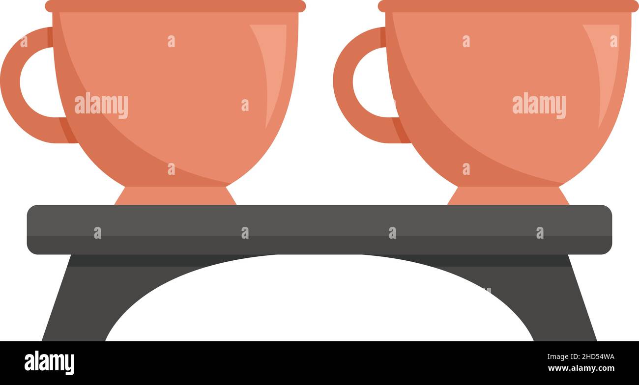 Tea ceremony cups icon. Flat illustration of tea ceremony cups vector ...
