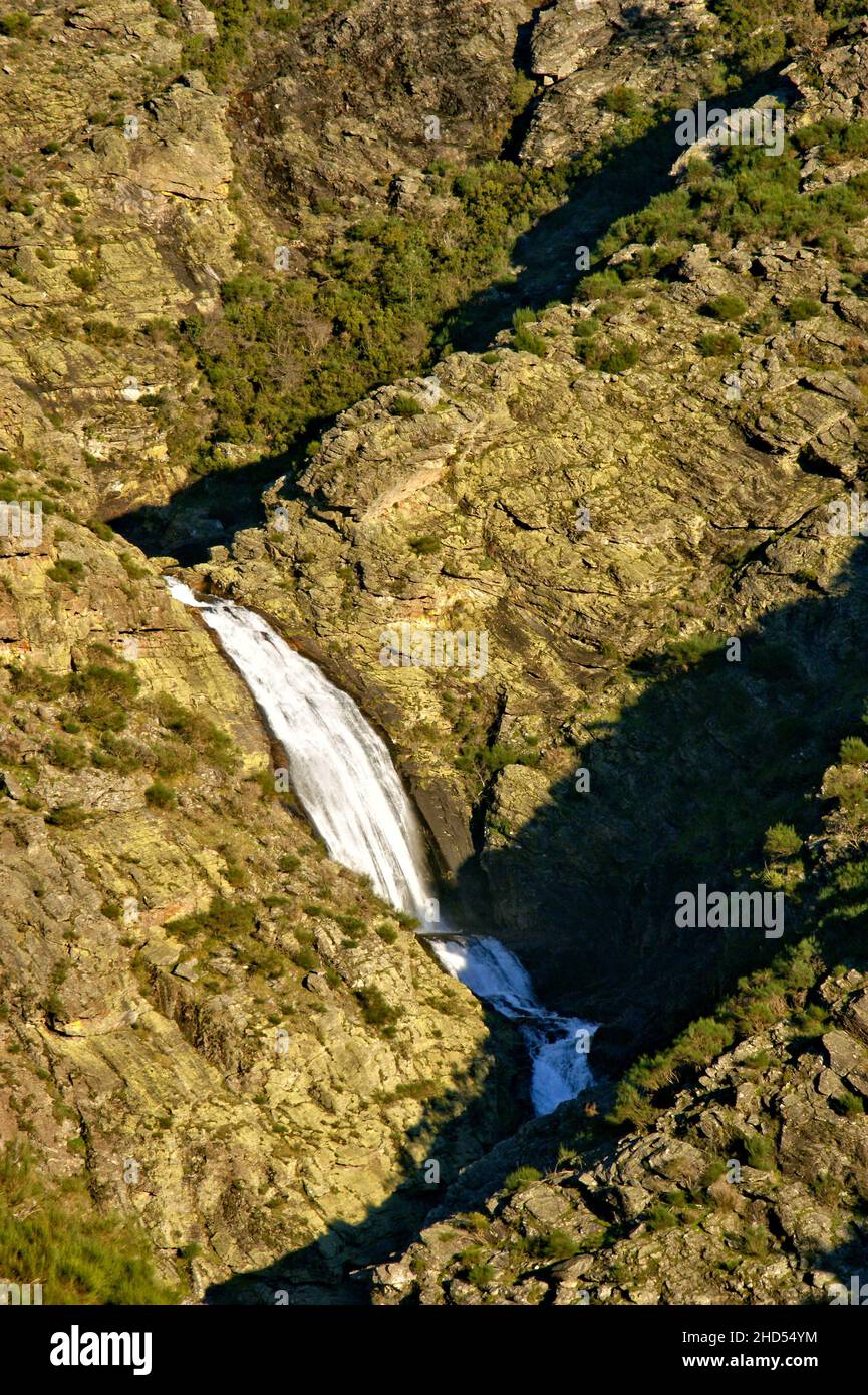 Ermelo waterfall in Natural Park of Alvao, north of Portugal Stock ...