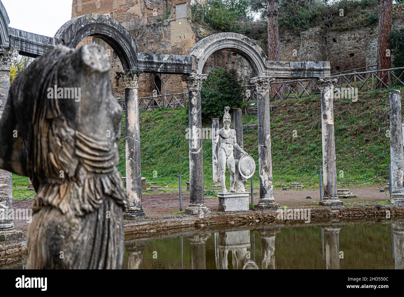 Villa Adriana (Hadrian's Villa), Canopus pool, UNESCO World Heritage ...