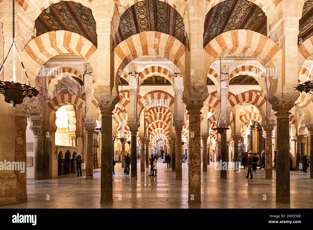 CORDOBA ANDALUCIA SPAIN INTERIOR MOSQUE - CATHEDRAL OR MEZQUITA PEOPLE ...