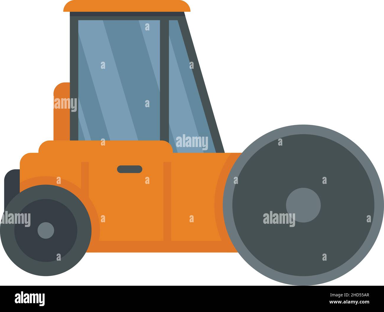 Road roller icon. Flat illustration of road roller vector icon isolated ...