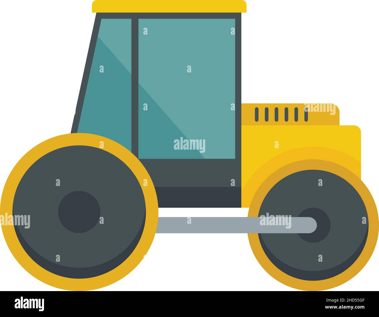 Paving road roller icon. Flat illustration of paving road roller vector ...