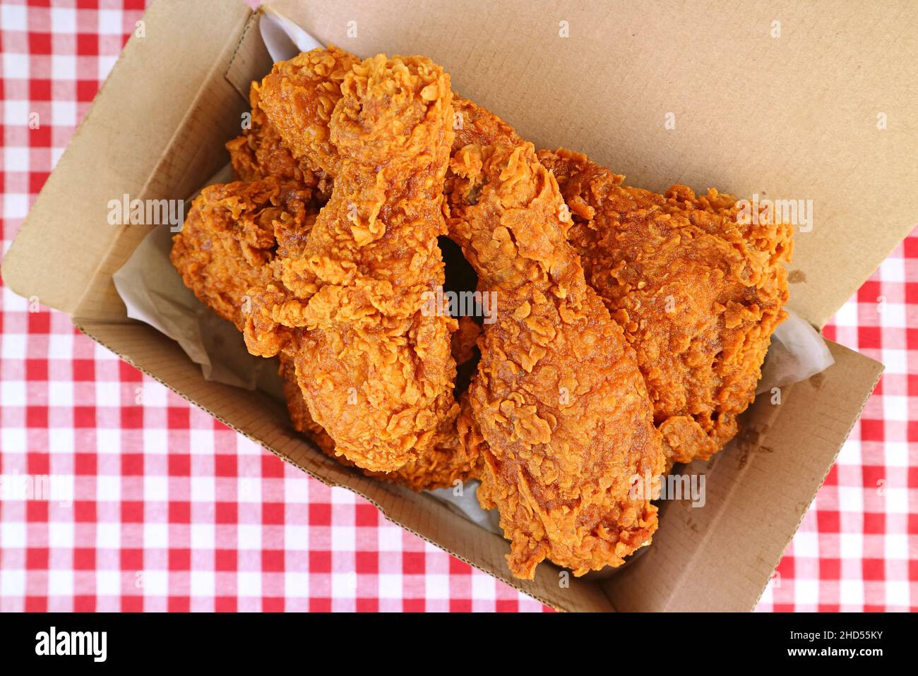Top View of Takeaway Box filled with delectable golden-brown fried ...
