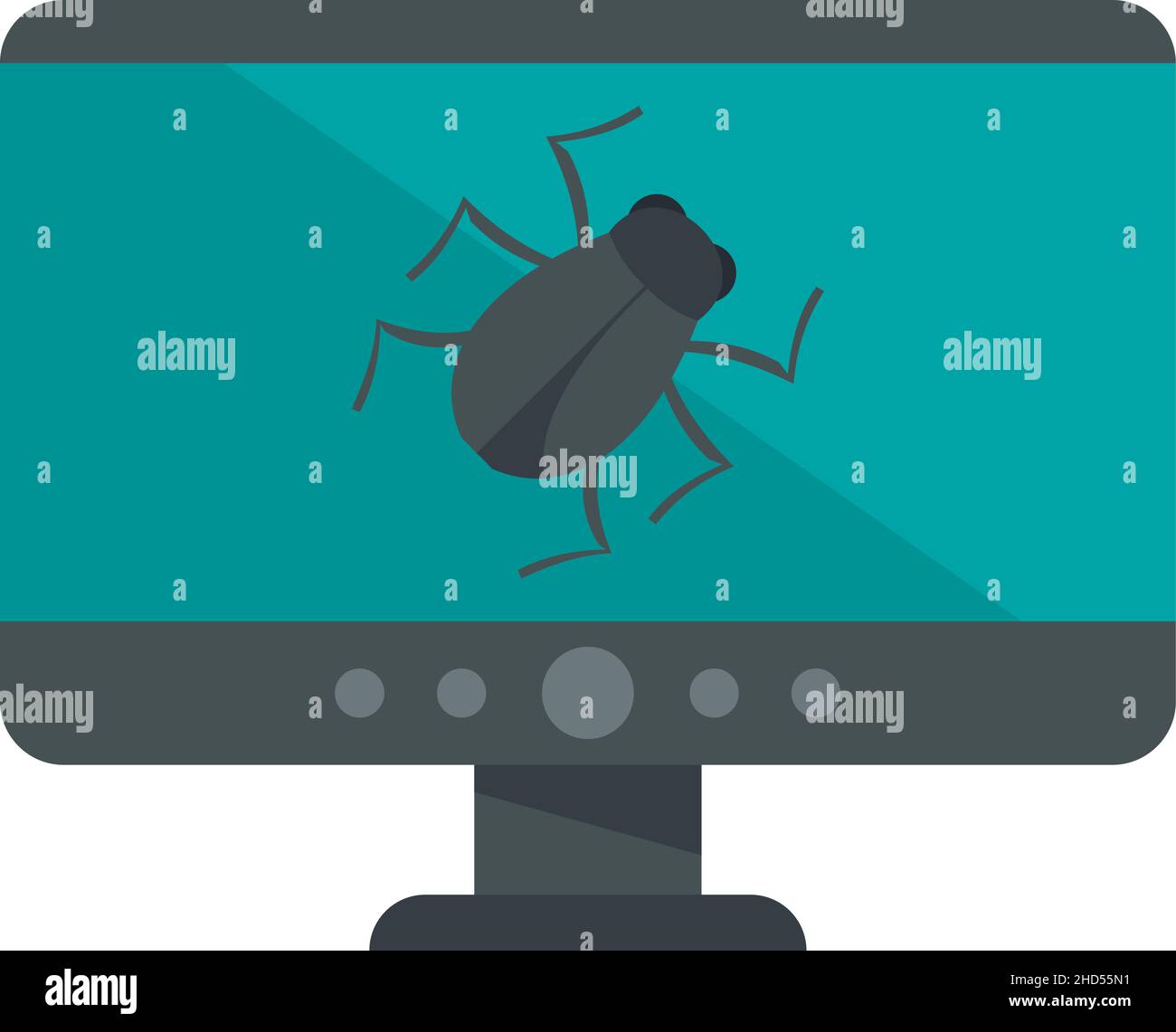 Computer bug icon. Flat illustration of computer bug vector icon ...