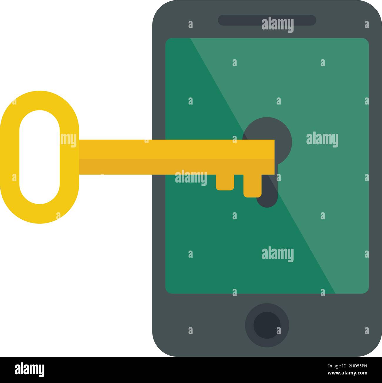 Fraud locked phone icon. Flat illustration of fraud locked phone vector ...