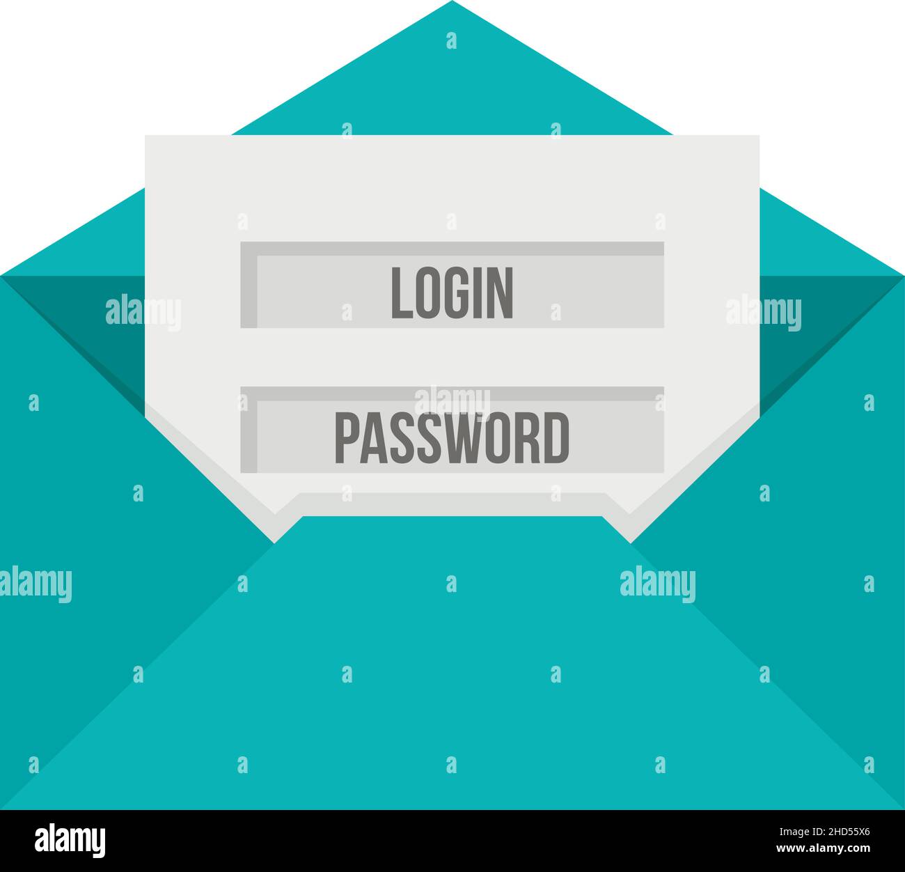 Email login password icon. Flat illustration of email login password ...