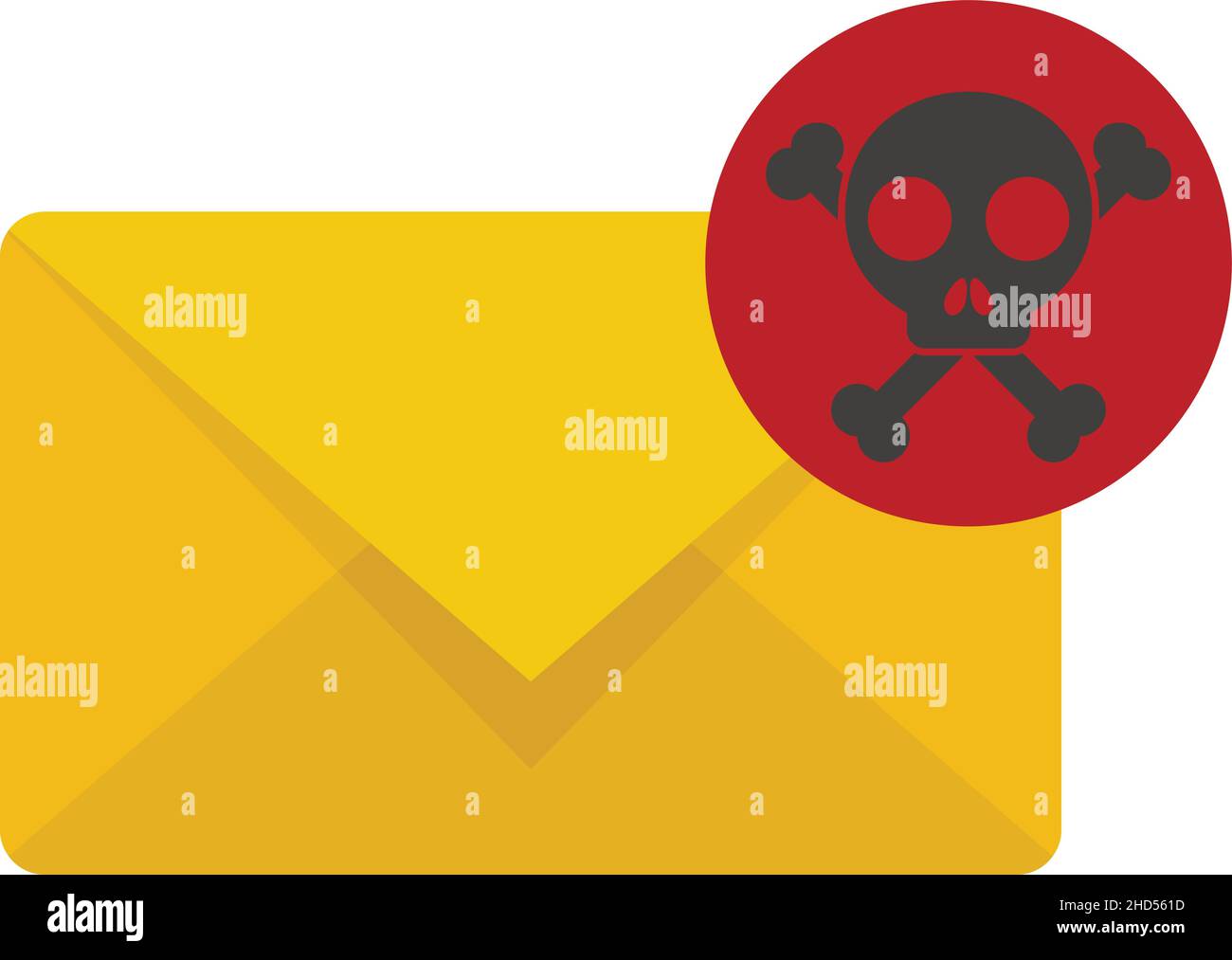 Danger fraud mail icon. Flat illustration of danger fraud mail vector ...