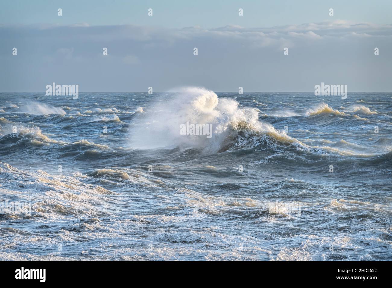 Rough Waves during a storm in the English Channel Stock Photo - Alamy