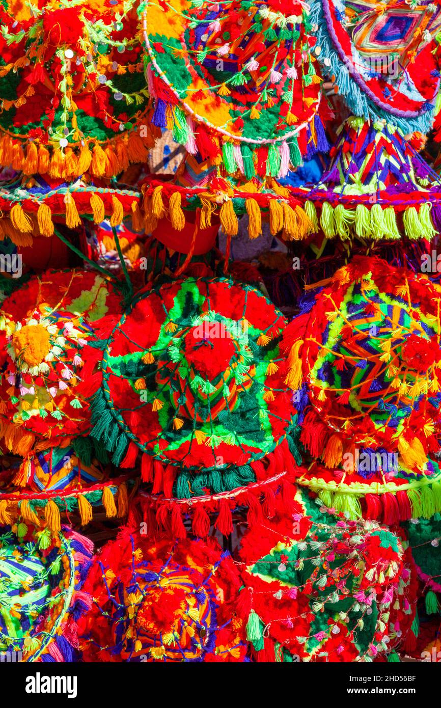 Traditional Moroccan Hats, Marrakech, Morocco, North Africa Stock Photo ...