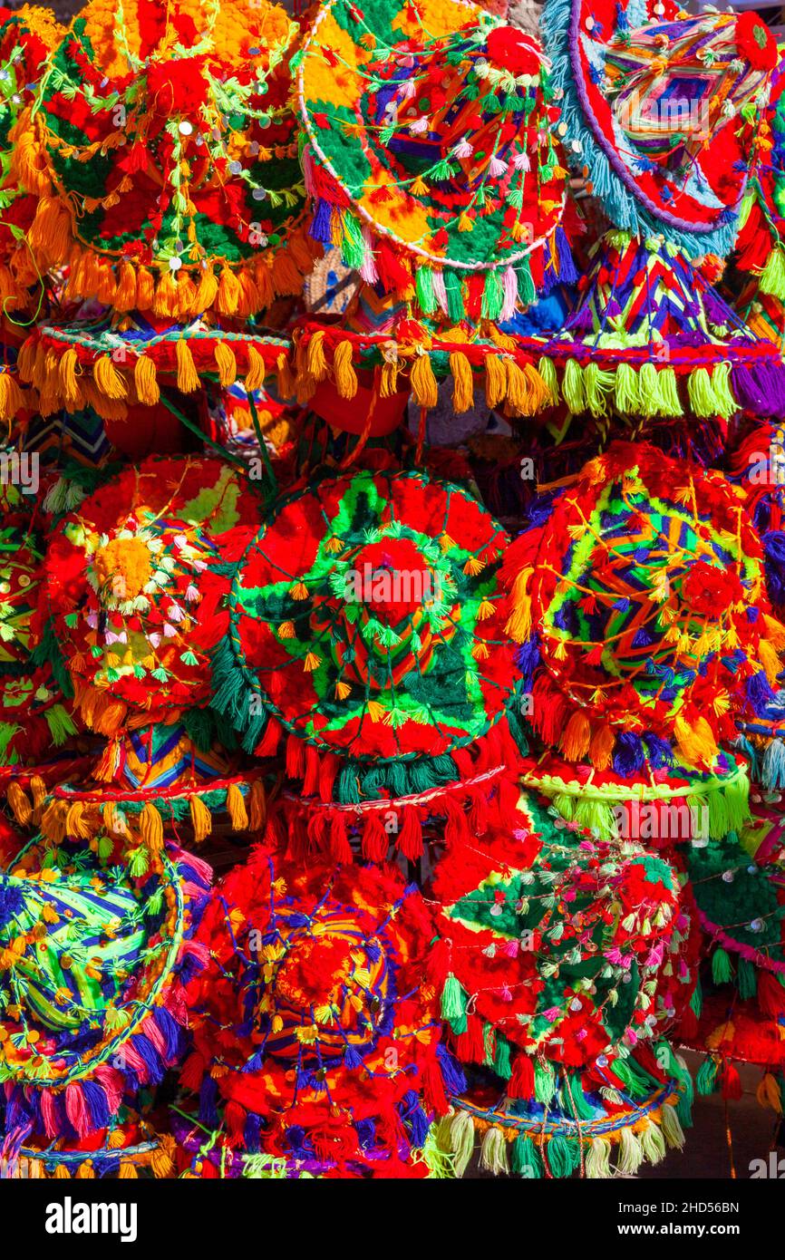 Traditional Moroccan Hats, Marrakech, Morocco, North Africa Stock Photo ...