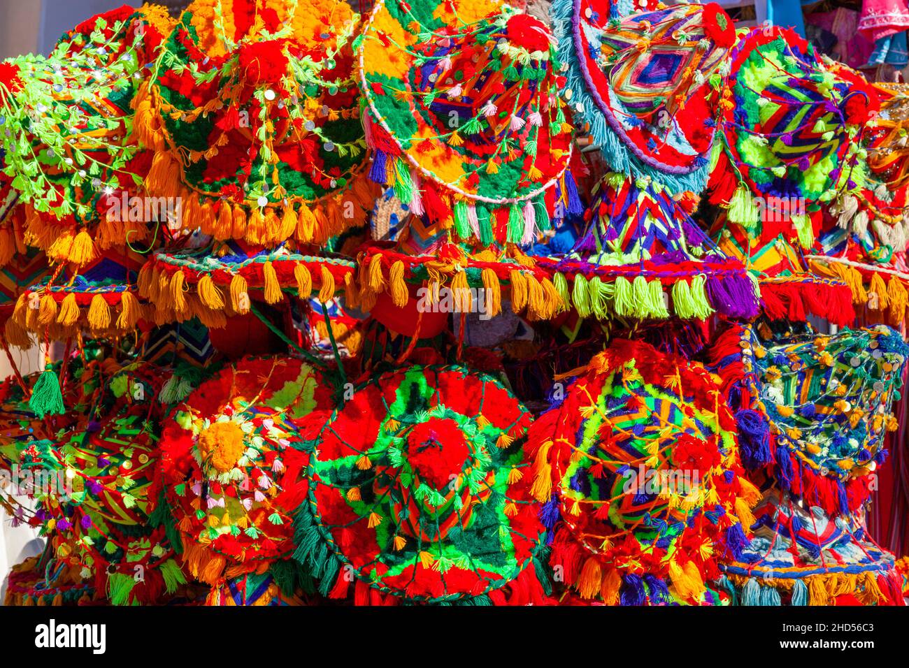 Traditional Moroccan Hats, Marrakech, Morocco, North Africa Stock Photo ...