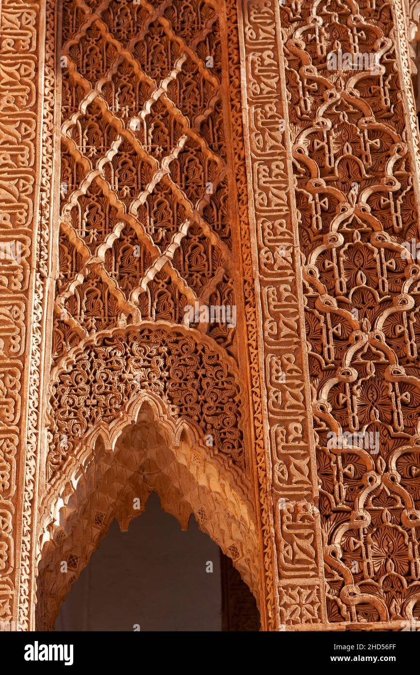 Stucco Archway, Saadian Tombs, Marrakech, Morocco, North Africa Stock ...