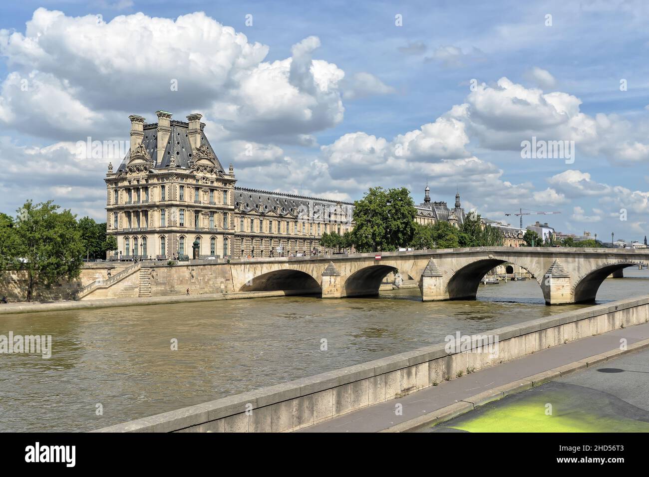 The Seine Embankment in Paris. Water city landscape in the center of ...