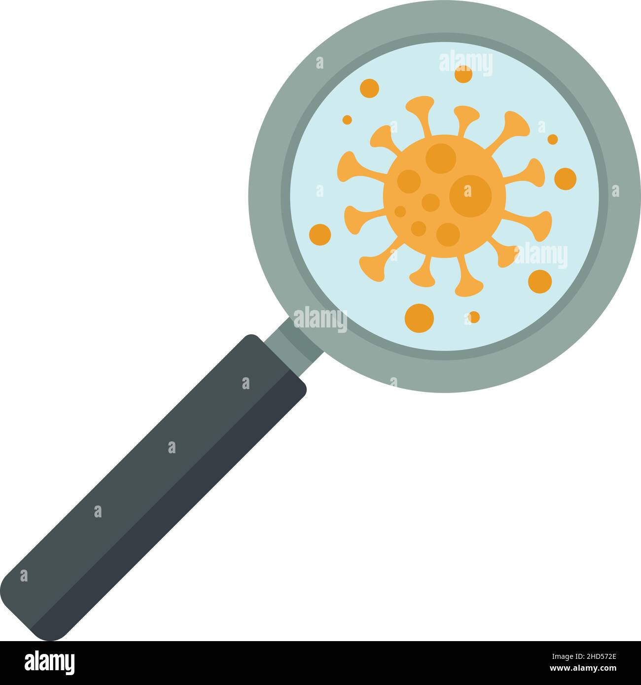 Chicken pox magnifier icon. Flat illustration of chicken pox magnifier ...