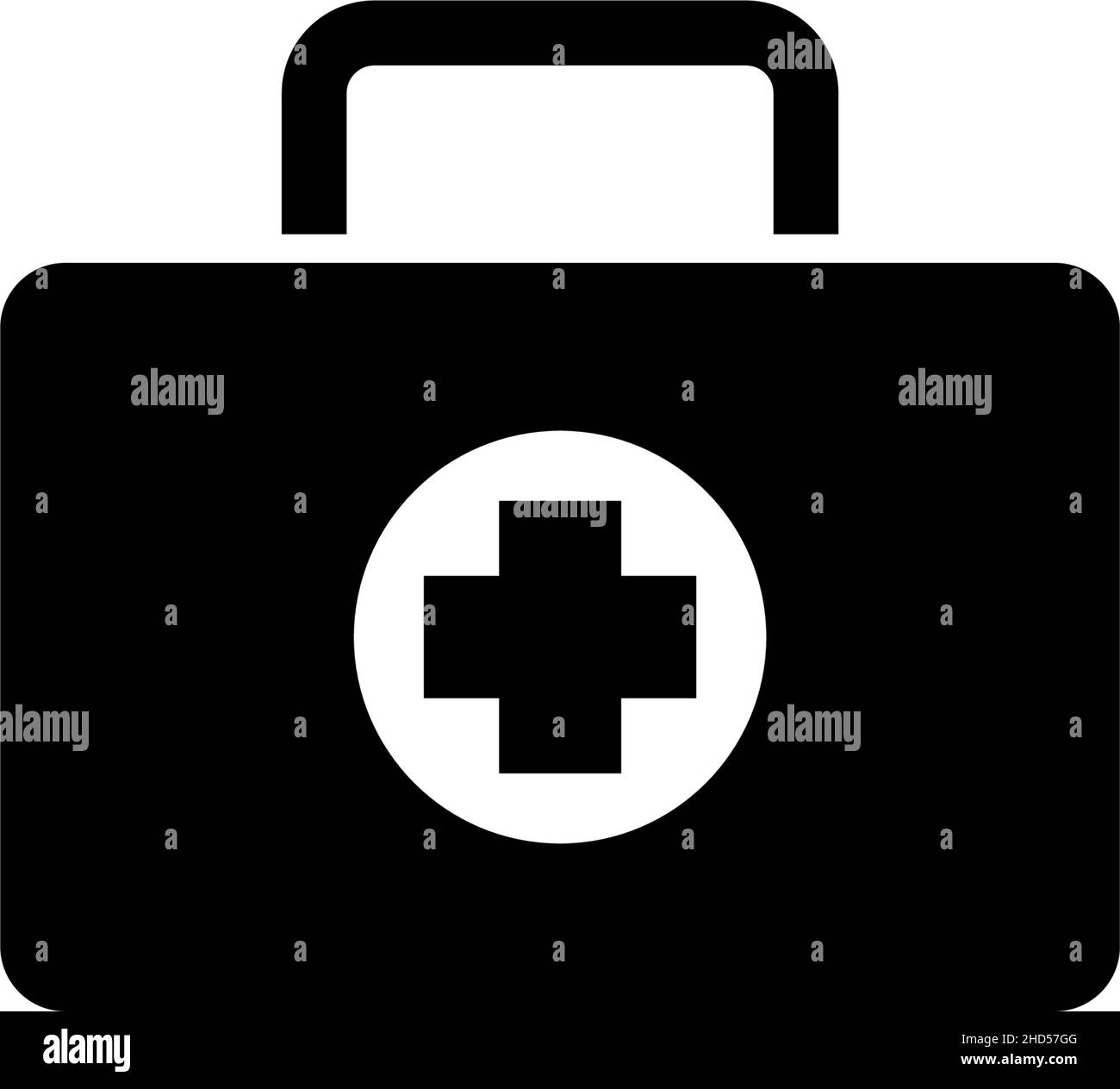 Medical Suitcase, Bag of First Aid Supplies. Flat Vector Icon ...