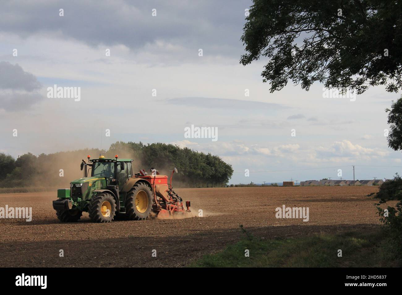 Garforth near Leeds West Yorkshire,UK 18th July 2021 farmer ploughing ...