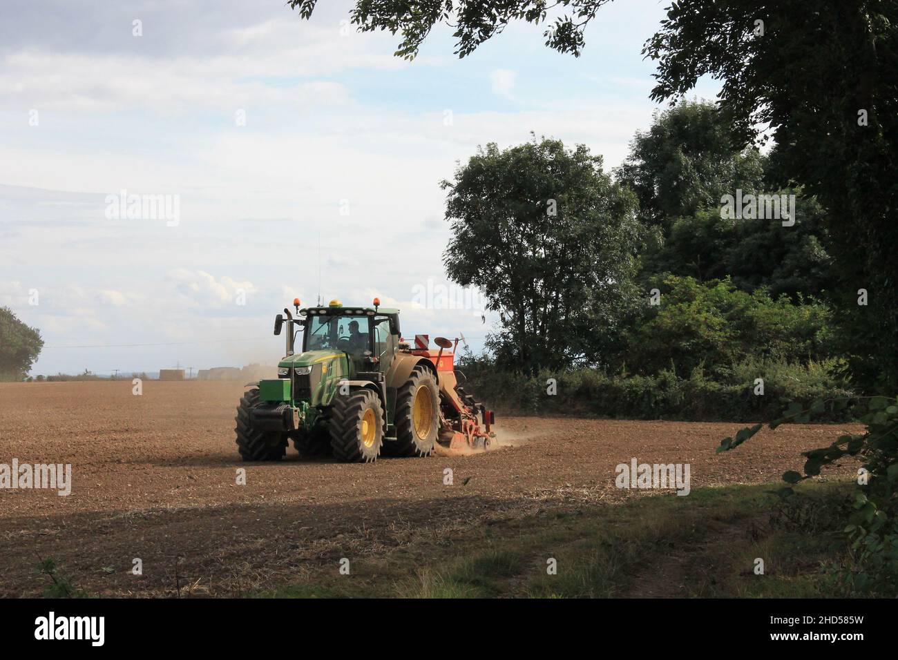 Garforth near Leeds West Yorkshire,UK 18th July 2021 farmer ploughing ...