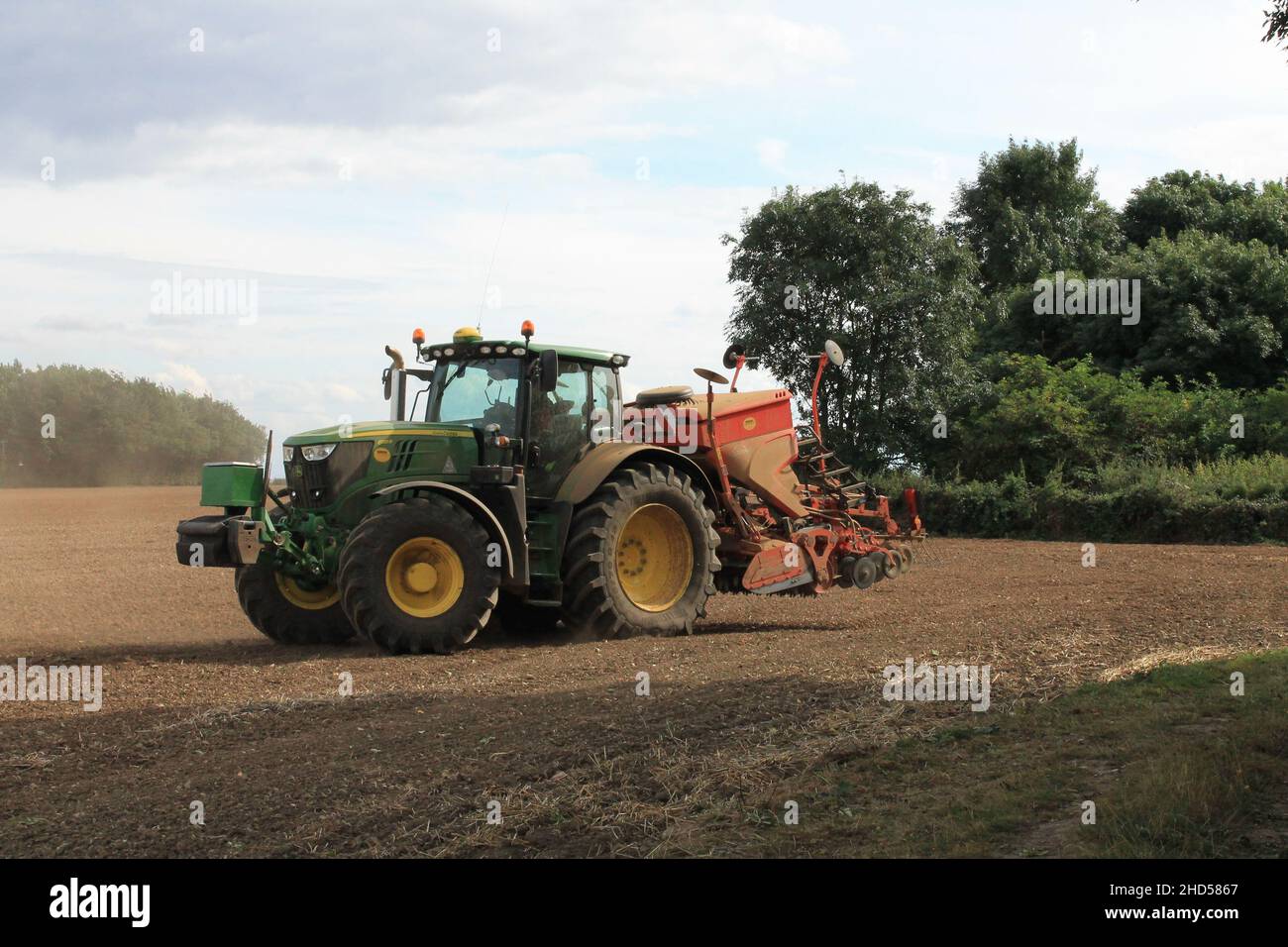 Garforth near Leeds West Yorkshire,UK 18th July 2021 farmer ploughing ...