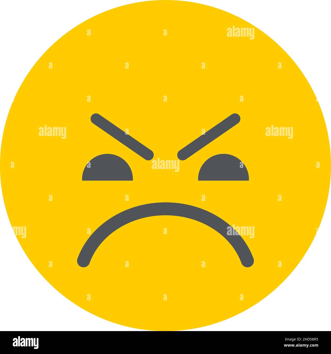 Angry face expression in simple flat style. Grumpy emoji Stock Vector ...