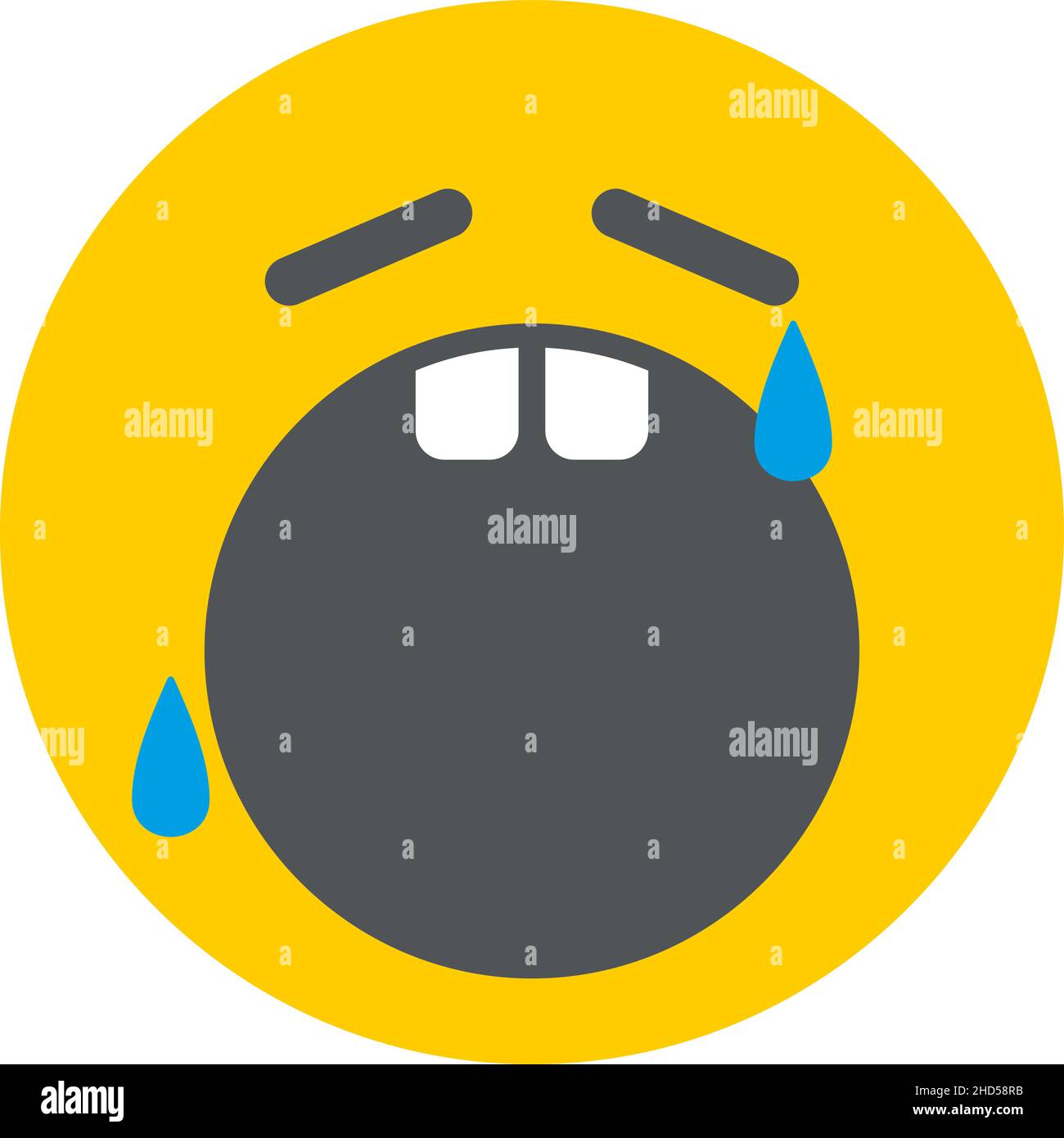Crying out loud emoji. Flat round face with tears Stock Vector Image ...